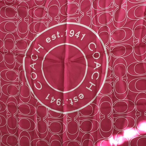 Coach Accessories | Signature Pinkwhite Logo Scarf Never Worn | Poshmark